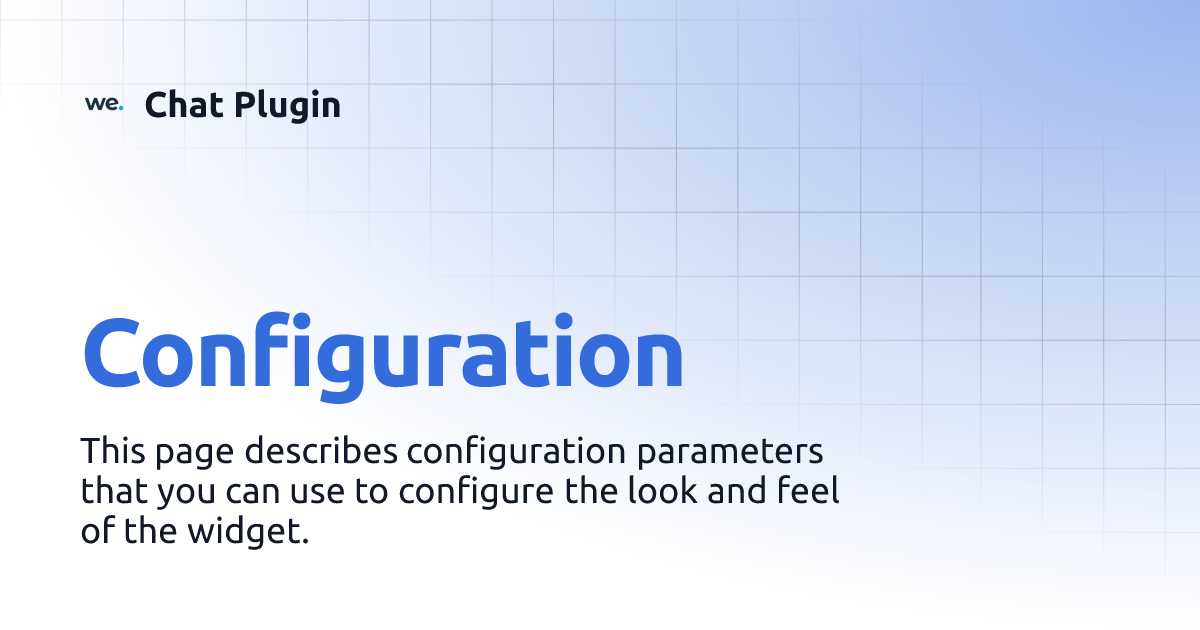 Configuration | Chat Plugin